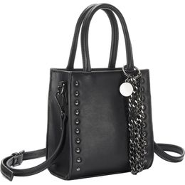 Vivance Damen Handtasche "Minibag", schwarz, Lederimitat, unifarben, Taschen, mit Nietendetails, Schultertasche, Henkeltasche, Crossbody Bag VEGAN