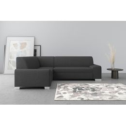 Ecksofa DOMO collection, B:259cm H:85cm T:191cm, grau, Wohnzimmer, Sofas, "Anzio in kubischer Formensprache, flache Armlehnen, L-Form", Wahlweise mit