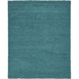 Hochflor-Teppich, B:244cm H:38mm L:305cm, blau, MyFlair M&Ouml;BEL & ACCESSOIRES, Polypropylen (PP), Teppiche, "Shaggy Shag, LAGERR&Auml;UMUNG", gewebt, Uni
