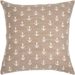 Dekokissen Pad, B:40cm L:40cm, beige, Obermaterial: 64% Baumwolle, 18% Polyacryl, 12% Polyester, 4% Wolle, 2% Viskose,