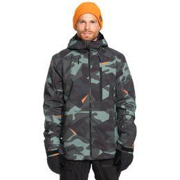 Quiksilver Herren Snowboardjacke "Mission"puzzle camo sea spray, Gr. S, 55% Polyester, 45% Polyester, Jacken