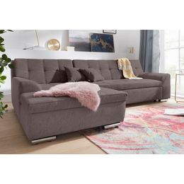 Ecksofa DOMO collection, B:267cm H:83cm T:178cm, grau, Struktur weich (100% Polyester);Luxus-Microfaser (100% Polyester);Struktur (100% Polyester),