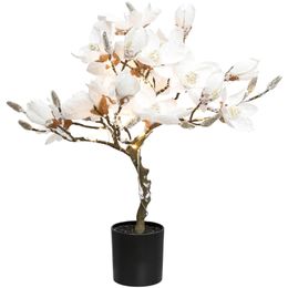 CREATIV DECO Kunstpflanze "Magnolie", B/H/L: 58cm, rosa, Kunstpflanzen, beschneit, mit 20 LEDs