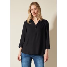 Cecil Damen Shirtbluse, schwarz, Gr. XS, unifarben, Stoff, 100% Viskose, Blusen, aus softer Viskose
