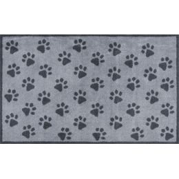 Teppich TURTLE MAT, B:75cm H:9mm L:120cm, grau, Baumwolle, Flur, Teppiche, "Paws Grey"