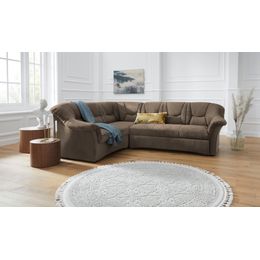 Ecksofa DOMO collection, B:240cm H:83cm T:190cm, braun, Microfaser PRIMABELLE (100% Polyester) / Struktur (90% Polyester; 10%