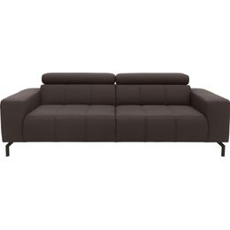 2,5-Sitzer DOMO collection, B:238cm H:79cm T:104cm, braun, Echtleder, Sofas, "Cunelli zeitlos und elegant, moderne Sitzn&auml;hte als Designelement",