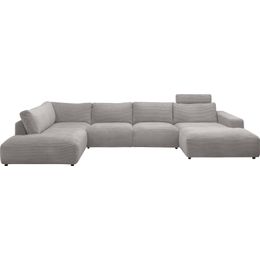 Wohnlandschaft Musterring, B:434cm H:81cm T:204cm, grau, Sofas, "Lucia U-Form", Verschiedene Farben, inkl. Kopfstütze, Gesamtbreite 434 cm