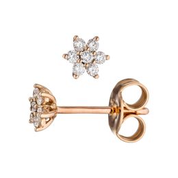 Jobo Damen Paar Ohrstecker, SI = kleine Einschl&uuml;sse, Diamanten Ros&eacute;gold 585, rosa, Diamanten, Ros&eacute;gold 585, Ohrringe, 585 Ros&eacute;gold mit 14 Diamanten