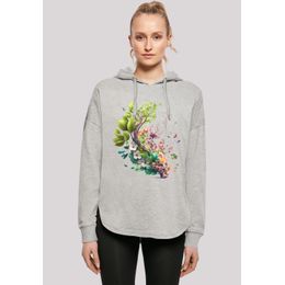 F4NT4STIC Damen Kapuzenpullover "Baum mit Blumen Oversize Hoodie", grau, Gr. XS, Obermaterial: 100% Baumwolle, Pullover, Print