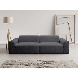 Sofa WERK2, B:256cm H:70cm T:105cm, grau, 100% Polyester, Wohnzimmer, Sofas, "Zeus 3-Sitzer, Big-Sofa, Breite 256cm, Tiefe 105cm, modern und bequem",