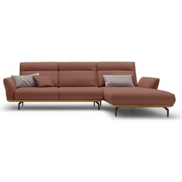 Ecksofa, B:318cm H:103cm T:183cm, braun, CREATION BY ROLF BENZ, NaturLEDER OSKAR (echtes Rindsleder), Wohnzimmer, Sofas, "CR.460", Sockel in
