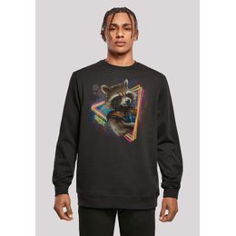 F4NT4STIC Herren Sweatshirt "Marvel Guardians of the Galaxy Neon Rocket", schwarz, Gr. S, Obermaterial: 50% Baumwolle, 50% Polyester, Sweatshirts,