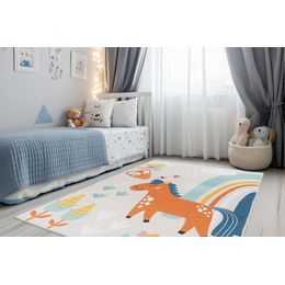 Kinderteppich Obsession, B:115cm H:8mm L:160cm, bunt, Polyester, Teppiche, "Magic Kids ML 107", niedliches Pferde Motiv, waschbar, Kinderzimmer