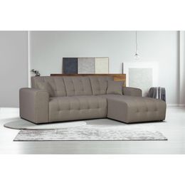 Ecksofa Home Affaire, B:234cm H:85cm T:163cm, grau, 100% Polyester, Wohnzimmer, Sofas, "Nosia L-Form", incl. 2 Zierkissen, mit feiner Steppung