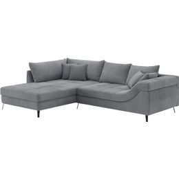Ecksofa MR. COUCH, B:317cm H:98cm T:228cm, grau, Novaclean Avanti (100% Polyester), Wohnzimmer, Sofas, "Portofino L-Form", 4 Bezugsqualitäten, 13,5