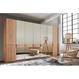 Drehtürenschrank Wiemann, B:344,2cm H:216cm T:58cm, braun, Floatglas, Hartfaserplatte, Holzwerkstoff, Massivholz, Schränke, "Cardiff, Massivholztüren