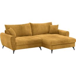 Ecksofa MR. COUCH, B:246cm H:71cm T:170cm, orange, Dolce (100% Polyester), Wohnzimmer, Sofas, "Blackburn II L-Form", Wahlweise mit