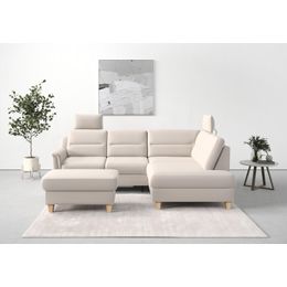 Sit & More Ecksofa SIT & MORE, B:251cm H:90cm T:187cm, grau, Wohnzimmer, Sofas, "Farö L-Form", inklusive Federkern, wahlweise mit Bettfunktion und Bettkasten