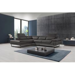 Ecksofa Egoitaliano, B:284cm H:95cm T:108cm, braun, Luxus-Microfaser (100% Polyester) Leder »BULL« (echtes Rindsleder). Geschliffenes, pigmentiertes