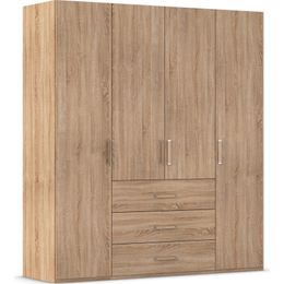 Dreht&uuml;renschrank Rauch, B:201cm H:223cm T:60cm, braun, Holzwerkstoff, Schr&auml;nke, "Kleiderschrank Schrank Garderobe Schlafzimmerschrank EVELYN", in