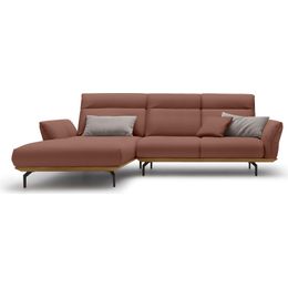 Ecksofa, B:298cm H:103cm T:183cm, braun, CREATION BY ROLF BENZ, NaturLEDER OSKAR (echtes Rindsleder), Wohnzimmer, Sofas, "CR.460", Sockel in