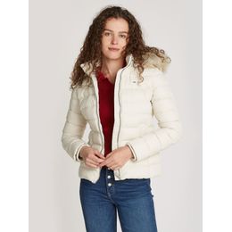 Tommy Jeans Damen Steppjacke "TJW BASIC HOODED DOWN JACKET EXT", beige, Gr. XS, unifarben, Web, Obermaterial: 100% Polyester. Futter: 100% Polyester.