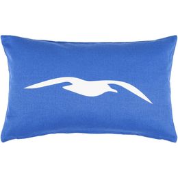 Dekokissen Pad, B:50cm L:30cm, blau, Baumwolle, Dekokissen_Sitzkissen_Kissenh&uuml;llen, "SEAGULL", Made in Europe, Kissenh&uuml;lle ohne F&uuml;llung, 1 st&uuml;ck