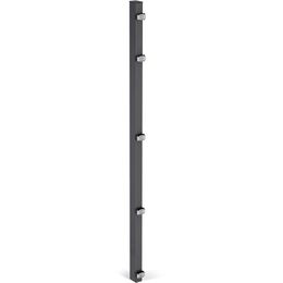 Alberts Zaunpfosten "60x40 mm f&uuml;r Doppelstabmattenzaun", 147,5cm, grau, Zaunpfosten, 147,5 cm, zur Befestigung mit Einschlag-Bodenh&uuml;lse oder