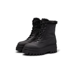 Damen Winterboots "FLATFORM LACE UP BOOT PADDED", Calvin Klein Jeans, Gr. 40, schwarz, Leder, Lederimitat, unifarben, Schuhe, Schnürboots,