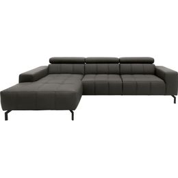 Ecksofa DOMO collection, B:292cm H:79cm T:175cm, braun, Lederlook;100% Polyurethan, Wohnzimmer, Sofas, "Cunelli tolle Sitznähte als Designelement,