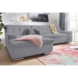 Ecksofa DOMO collection, B:267cm H:83cm T:178cm, grau, Struktur weich (100% Polyester);Luxus-Microfaser (100% Polyester);Struktur (100% Polyester),