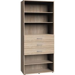 Standregal wimex, B:80cm H:185cm T:40cm, braun, Holzwerkstoff, Spanplatte, Wohnzimmer, Regale, "Multiraumkonzept", planbar und erweiterbar