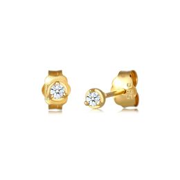 Elli DIAMONDS Damen Paar Ohrstecker "Ohrstecker Diamant Weiß Brillantschliff (0.06 ct) 585 Gelbgold", onesize, 0,06 P1 = bei 10-facher Vergrößerung