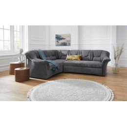 Ecksofa DOMO collection, B:240cm H:83cm T:190cm, grau, Microfaser PRIMABELLE (100% Polyester) / Struktur (90% Polyester; 10%