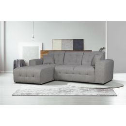 Ecksofa Home Affaire, B:234cm H:85cm T:163cm, grau, 100% Polyester, Wohnzimmer, Sofas, "Nosia L-Form", incl. 2 Zierkissen, mit feiner Steppung