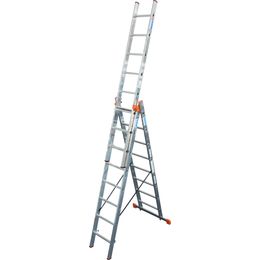 Krause Vielzweckleiter "Tribilo", B/H/L: 48cm x 18cm x 245cm, grau, Leitern, Alu, 3x8 Sprossen, Arbeitsh&ouml;he ca. 605 cm