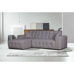 Ecksofa Home Affaire, B:234cm H:85cm T:163cm, grau, 100% Polyester, Wohnzimmer, Sofas, "Nosia L-Form", incl. 2 Zierkissen, mit feiner Steppung