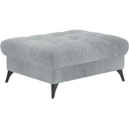 Hockerbank MR. COUCH, B:102cm H:46cm T:82cm, silber, Dolce (100% Polyester), Hocker, "Blackburn II", Passend zu der Garnitur, mit Kaltschaum, bis 140