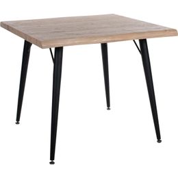Esstisch Duo Collection, B:90cm H:76cm T:90cm, beige, Wohnzimmer, Tische, "Tailin Tisch Baumkantentisch", Massives Metallgestell, Belastbarkeit bis