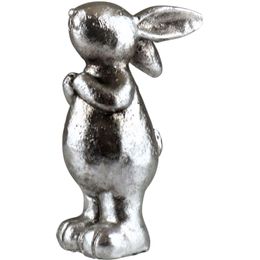AM Design Dekofigur "stehender Hase", B/H/T: 7,2cm x 18cm, silber, Wohnzimmer, Dekofiguren, Osterdekoration aus Polyresin