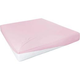 Spannbettlaken Primera, rosa, Jersey-Elasthan, Obermaterial: 95% Baumwolle, 5% Elasthan, Bettlaken, "Elasthan-Feinjersey", PREMIUM, aus 95% gek&auml;mmter