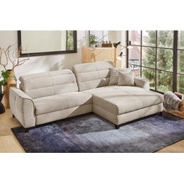 Jockenhöfer Ecksofa, B:288cm T:105cm, grau, JOCKENHÖFER GRUPPE, Korpus: 100% Polyester;Kissen: 100% Polyester, Wohnzimmer, Sofas, "Double One L-Form", mit 2x