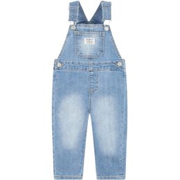 LEVI'S KIDS Mädchen Latzjeans "SHORTALL", Gr. 12M, blau, Denim/Jeans, Obermaterial: 76% Baumwolle, 23% Polyester, 1% Elasthan, Jeans, UNISEX