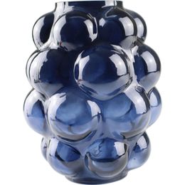 AM Design Dekovase "Vase aus blauem Glas", B/H/T: 16cm x 20cm, blau, Vasen, mit charmantem Punktedesign