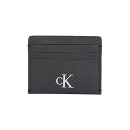 Damen Kartenetui "MINIMAL MONOGRAM 6CC CARDCASE", Calvin Klein Jeans, schwarz, Lederimitat, Kleinlederwaren, Kartenwallet, Kartentasche