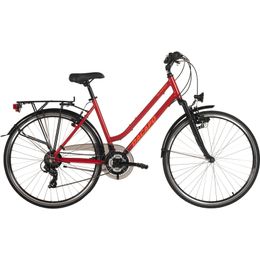 Dacapo Trekkingrad "Metropolis Trekkingrad Damen 28'' Rot 21 Gänge RH 48 cm", 48cm, 28 Zoll (71,12cm) hinten: 28 Zoll (71,12cm), rot, Fahrräder,