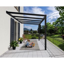Terrassendach, B:370cm T:331cm, grau, PALRAM - CANOPIA, Aluminium, Polycarbonat (PC), Terrassen&uuml;berdachungen, "Stockholm Alu Terrassen&uuml;berdachung",