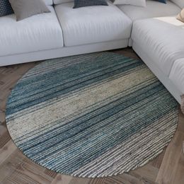 Teppich Wecon Home, H:10mm &Oslash;:200cm, grau, Polyester, Wohnzimmer, Teppiche, "Hamptons TWENTYFOUR", Kurzflor, Wohnzimmer, Schlafzimmer, elegant,