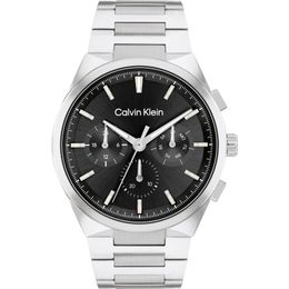 Calvin Klein Herren Multifunktionsuhr "ARCHITECTURAL MULTI", silber, Armbanduhren, Quarzuhr, Armbanduhr, Herrenuhr, Datum, Edelstahlarmband
